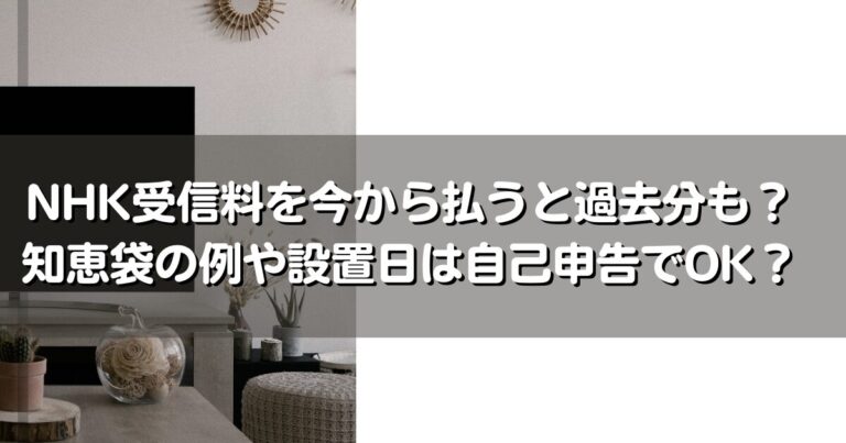 NHK受信料を今から払うと過去分も？知恵袋の例や設置日は自己申告でOK？ | 毎日がエブリデイ！